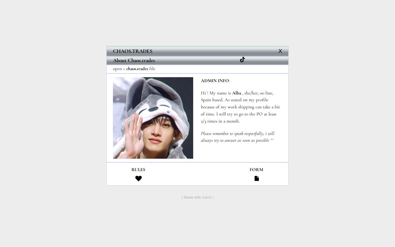 CHAOS.TRADES CARRD